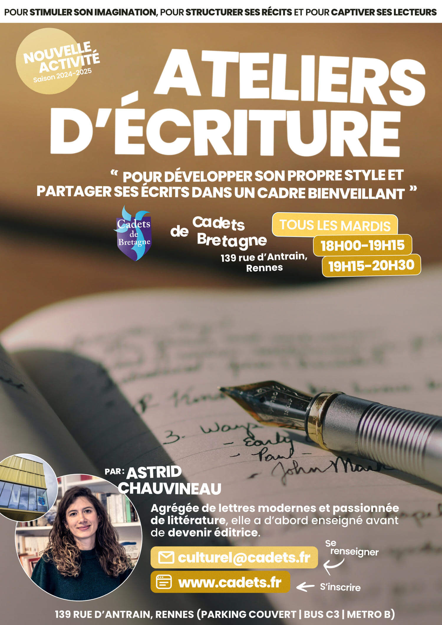 Ateliers d'écriture : à Rennes, pour développer son style et partager ...